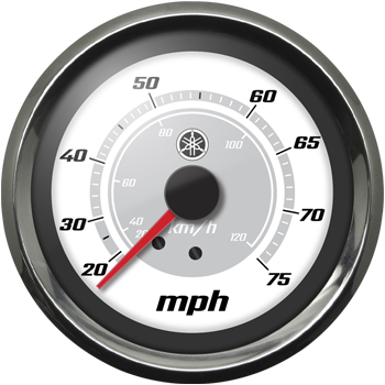 Yamaha Classic Series Analog Speedometer 75mph (N80-83510-40-00) White ...